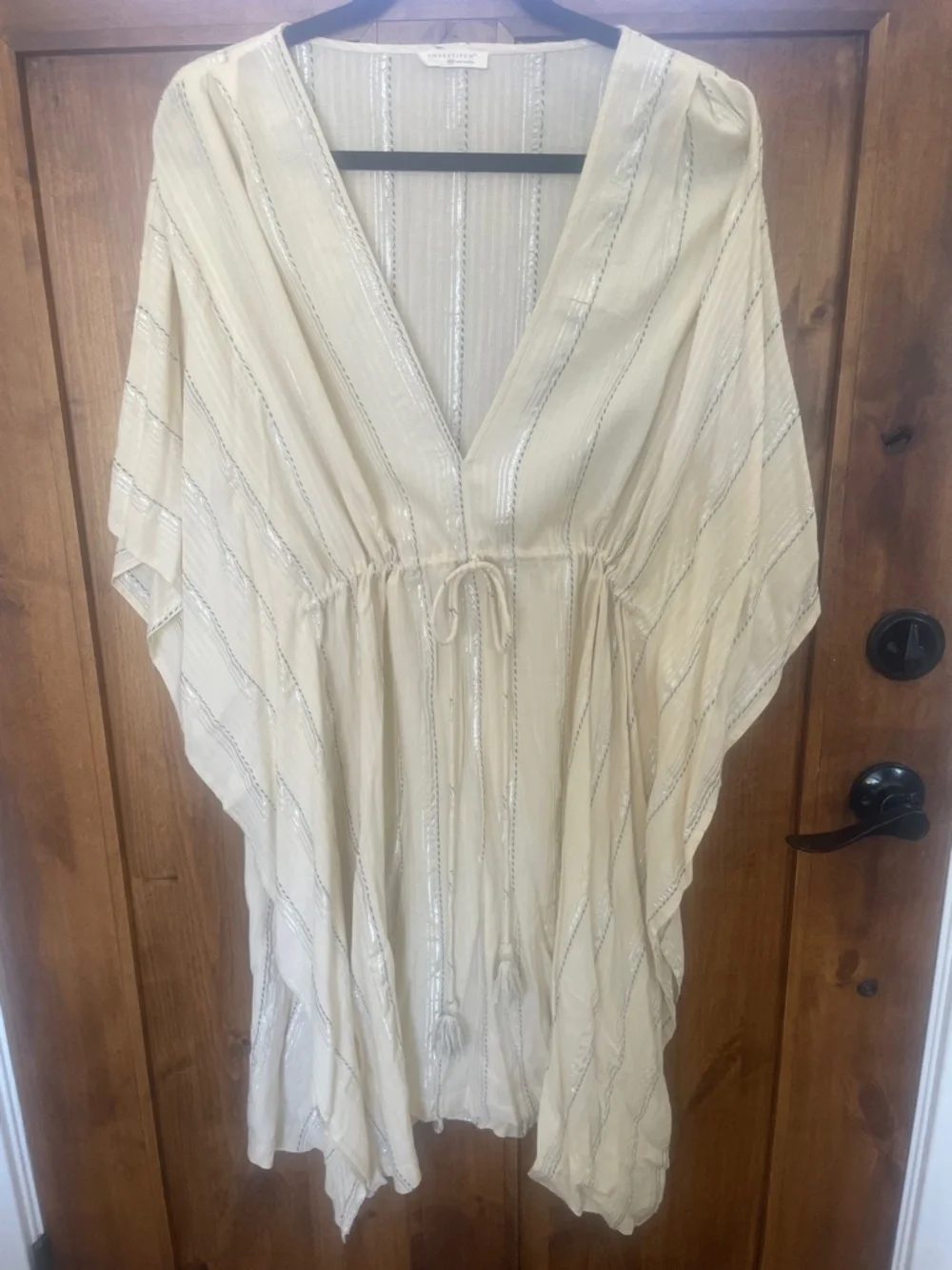lovestitch | Swim | Nwot Lovestitch Cream Textured Vneck Coverup | Poshmark